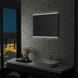 Badezimmer-Wandspiegel mit LED und Touch-Sensor Badspiegel Spiegel mit Licht 80 x 60 cm BNTED600765 MAISONCHIC