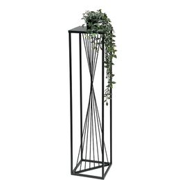 Blumenhocker Metall Schwarz Eckig 100 cm Blumenständer Beistelltisch 96458 Blumensäule Design Modern Pflanzenständer Pflanzenhocker - DanDiBo