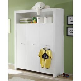 ebuy24 Olja Kleiderschrank Kinderzimmer mit 3 Türen und 1 Ablage, weiss. - Weiß