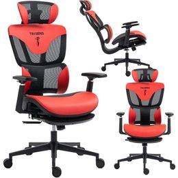 Trisens - Bürostuhl in modernem Racing-Design - ergonomischer Gaming Schreibtischstuhl mit Nacken- und Lordosenstütze - komfortabler Gaming Stuhl mit