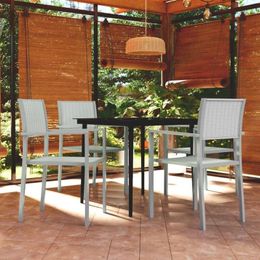 Bonnevie - 5-tlg. Gartenmöbel Set Sitzgruppe Garten mit Tisch und Stühlen - Weiß BV630310