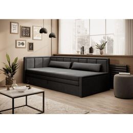 Sofa mit Schlaffunktion und Bettkasten Couch für Wohnzimmer Schlafsofa, Polstersofa Wohnlandschaft mit Bettfunktion - 214x77x82 cm - fulo (Links,