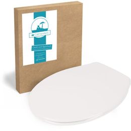 Calmwaters® Antibakterieller WC-Sitz Weiß Essential Soft, rostfreie Edelstahl-Schnell-Befestigung Fast-Fix, universale O Form, stabiler Duroplast