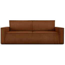 Napi Schlafsofa in Pet Friendly Cord-Stoff, rot - Konsimo