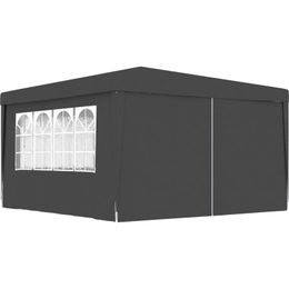 Profi-Partyzelt Gartenzelt Zelt für Camping/Markt/Festival Pavillon Faltbar mit Seitenwänden 4×4 m Anthrazit 90 g/m² XDGN105166 MAISONCHIC