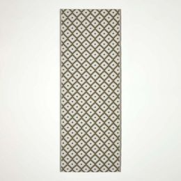Homescapes - Outdoor Teppich-Läufer May 75 x 200 cm - grün-weiß, geometrisch gemustert - Grün-Weiß