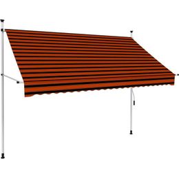 Einziehbare Markise Sonnenmarkise Sonnenschutz Terrasse Balkon Auvent Handbetrieben 250 cm Orange und Braun RGDCH135002 MAISONCHIC
