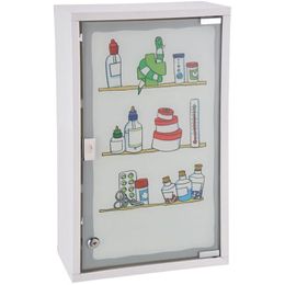 Prolenta Premium - Medizinschrank 30 x 15 x 50 cm Edelstahl - Weiß