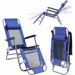 BIGTREE Sonnenliege, Strandliege, Relaxliege, Gartenliege, Campingliege, Klappstuhl faltbar, Liegestuhl mit Verstellbarer Rückenlehne für Balkon,