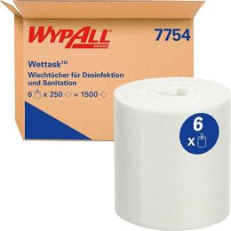 Kimberly-Clark WypAll® Wettask Reinigungstücher für Desinfektionsmittel, weiß 250 Tücher auf Ro
