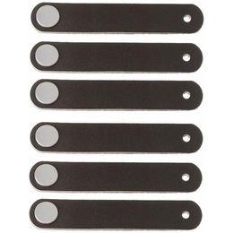 Lederschrankgriff 6 Stück Einloch-Leder-Türgriff im modernen Stil, Schubladen-Türgriff aus echtem Leder und Aluminiumlegierung (Schwarz) - Minkurow