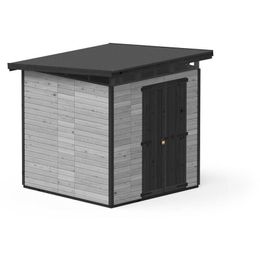 Gartenhaus Strongbox xl - Robustes Gerätehaus aus natürlicher Holz, 203x203 cm, Grau - Grau - Upyard