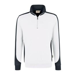 Zip-Sweatshirt Contrast mikralinar® weiß/anthrazit, 4XL - HAKRO