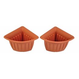 Paragon Eck-Blumentopf 4er-Set Terrakotta Pflanztopf Blumenkübel Pflanzkübel Pflanzgefäß