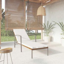 Sonnenliege,Liegestuhl,Gartenliege mit Auflage Poly Rattan Braun VEIN253455 MAISONCHIC