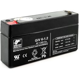 Batterie Stand by Bull Typ GiV 06-1.2 GiV 6V 1,2Ah Notstrombatterie Brandmeldeanlage Alarmanlage - Banner