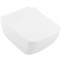 Villeroy & Boch Villeroy&boch - Collaro Combi-Pack, Wand-Tiefspül-WC mit DirectFlush, mit WC-Sitz SlimSeat, 4626RS, Farbe: weiß-alpin - 4626RS01