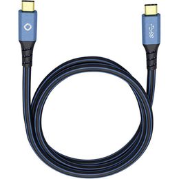 Oehlbach USB-Kabel USB 3.2 Gen1 (USB 3.0 / USB 3.1 Gen1) USB-C® Stecker, USB-C® Stecker 3.00 m Blau