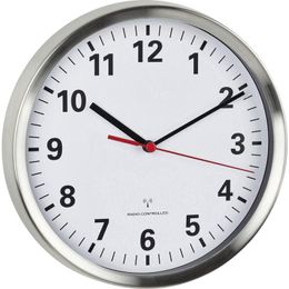 60.3529.02 Funk Wanduhr 22 cm x 4.5 cm Aluminium Schleichendes Uhrwerk (lautlos), Energ - Tfa Dostmann