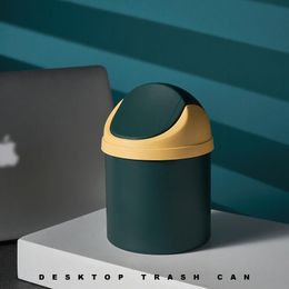 Minkurow - Mini-Kunststoff-Desktop-Mülleimer (dunkelgrün)