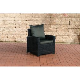 CLP Polyrattan Stuhl Sessel Fisolo 5mm schwarz anthrazit