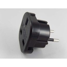 Reisestecker Adapter (Euro-Stecker auf UK-Buchse) - Reiseadapter, Schwarz, 250 v / 16 a - vhbw