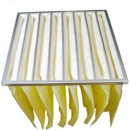 Taschenfilter für Klima- und Lüftungsanlagen - Filter F7, 59,2 x 59,2 x 52,5 cm, Gelb - vhbw