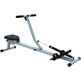 Rudergerät Rudermaschine mit lcd Fitnessgerät Ruderzugmaschine Heimtrainer, mit lcd Display, Stahl+PVC, Grau, 130x47,5x67cm - Grau+Schwarz - HOMCOM