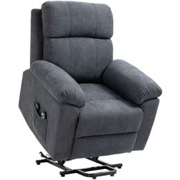 HOMCOM Massagesessel mit Aufstehhilfe, Sessel mit Aufstehhilfe, 8 Vibrationsmotoren, inkl. Fernbedienung, grau - Grau