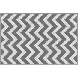 Outsunny - Outdoor-Teppich, wasserdicht, doppelseitiges Design, hochwertige Kunststofffaser, hellgrau+weiß, 121 x 182 cm - Hellgrau+Weiß
