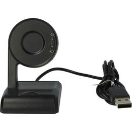 USB-Ladestation kompatibel mit Mobvoi TicWatch E3, Pro 3, Pro 3 lte Smartwatch - Ladeschale mit Aufladekabel, 100 cm, Schwarz - vhbw