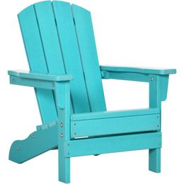 Outsunny - Gartenstuhl, für Kinder 3-8 Jahre, breiter Sitz, hohe Rücklehne, wetterfest, blaugrün, 61,5 x 53 x 65 cm - Blaugrün