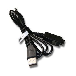 vhbw USB Datenkabel 2-in-1 Ladekabel kompatibel mit HP IPAQ H4315, H4350, H4355, H5400 PDA-Gerät, Handheld Computer - 130cm, Schwarz