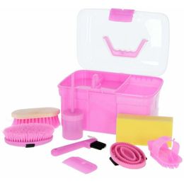 Putzbox rosa mit Inhalt 8-teilig für Kinder Putzkiste mit Bürsten - Kerbl