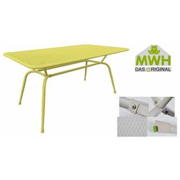 MwH-Tisch Conello 160x90x74cm gelb Streckmetalltisch Gartentisch Tisch Möbel