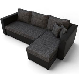 Sofa l Form , Schwarz, 224 x 95 cm Vitalispa