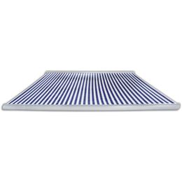 Home Deluxe - led Vollkassettenmarkise elos - Marineblau-Weiß, 395 x 300 cm - inkl. Wind- und Sonnensensor, Fernbedienung, Handkurbel,