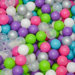 LittleTom 350 Ball Pool Balls - 5,5cm Baby Ball Pit Balls - Kids Play Balls for Ball Pit - bunt