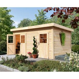 Holz Gartenhaus Mattrup naturbelassen 4,3 x 2,7 m (b x t) ohne Anbaudach - Karibu