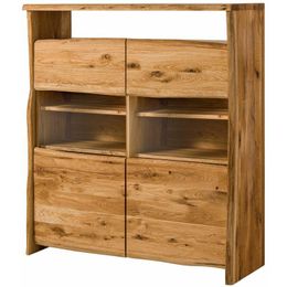 Massivmöbel24 Highboard Wildeiche 131x45x147 natur geölt PURE OAK 105 - natur