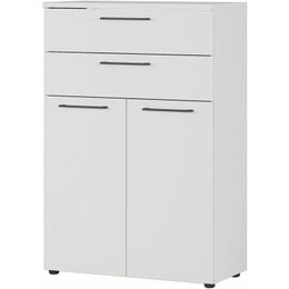 Lomadox Aktenschrank 80cm Lichtgrau AURAY-01 2 Schubkästen, 2 Türen, b/h/t ca. 80/120/40cm - grau