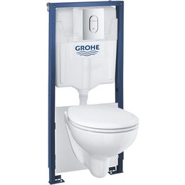 Grohe - Pack wc Rapid sl Vorwandelement + Bau Ceramic wc ohne Spülrand + Softclose WC-Deckel + Chromplatte (39418000)