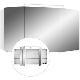Lomadox - Badezimmer Spiegelschrank 120cm inkl. LED-Beleuchtung, CERVIA-66 in weiß, b/h/t: 120/67/17 cm - weiß