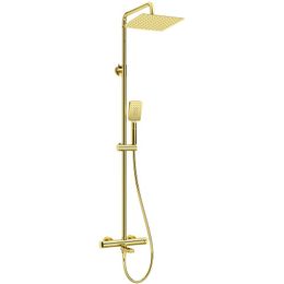 Lomadox Duschsystem modern, mit Badewannenarmatur in gold DEANTE-30 - gold