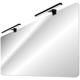 Lomadox - Badezimmerspiegel 120cm mit LED-Leuchte in schwarz ADELAIDE-56-WHITE, b/h/t ca. 120/70/10 cm - weiß
