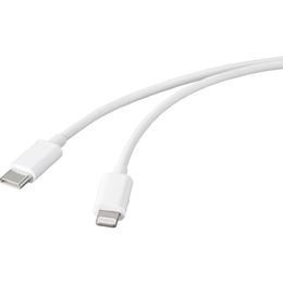 Basetech - USB-Kabel usb 2.0 usb-c® Stecker, Apple Lightning Stecker 2.00 m Weiß BT-2347612