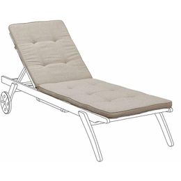 Beliani Polsterauflage für Gartenliege Beige Stoff 192 x 56 x 5 cm Gartenausstattug Terrasse Balkon Outdoor - Beige