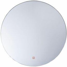 Beliani Wandspiegel Silber Glas 60 cm mit LED Beleuchtung Rund Antibeschlagsystem Touch Sensor Modern - Silber