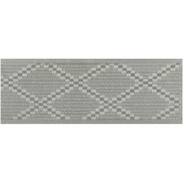 Beliani - Outdoor Teppich Grau Polypropylene 60x105 cm mit modernem Karo-Muster Rechteckig Kurzflor Gartenaccessoires Terrasse Balkon Wohnzimmer