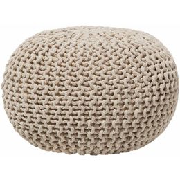 Beliani Pouf Beige 100% Baumwolle Rund ⌀ 50 cm Elegant Modern - Beige